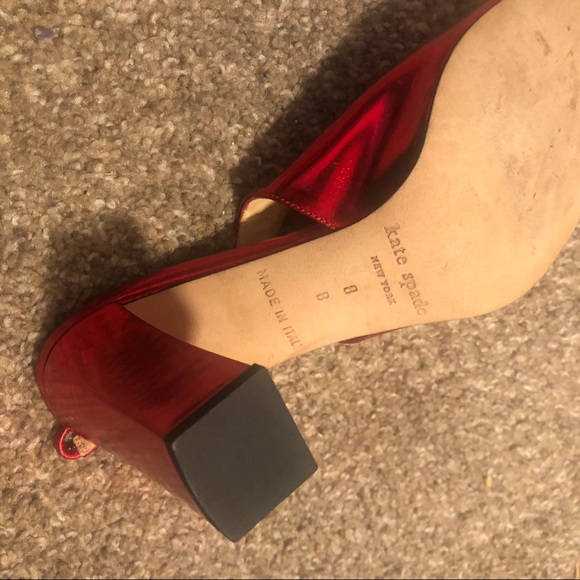 kate spade | Shoes | Kate Spade Patent Red Squaretoe Slingback Heels ...